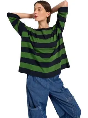 Alembika Twiggy Striped Sweater - Clover/navy