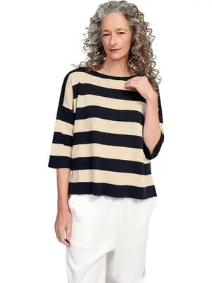 Alembika Twiggy Striped Sweater - Oat/navy