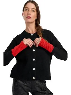 Alembika Blackbird Cardigan Black/vermillion