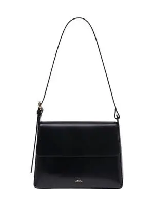 A.p.c. Virginie Flap Shoulder Bag - Black
