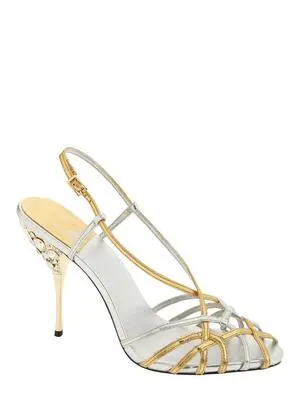 Jeffrey Campbell Epiphany Slingback Sandal - Silver Gold