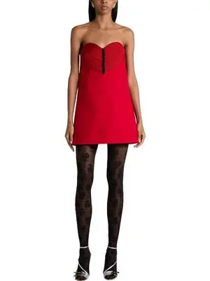 Valentino Garavani Heart-detailed Strapless Minidress - Red