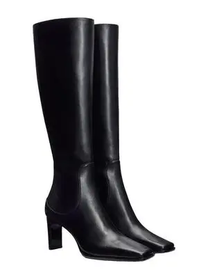 REFORMATION Claudette Knee High Boots - Black Leather