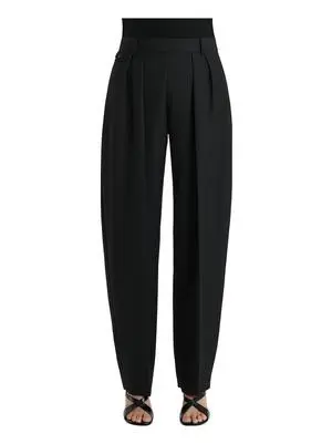 Khaite Dugan Pleated Wool Trousers - Black