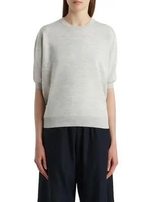 Khaite Faye Short Sleeve Sweater - Cloud