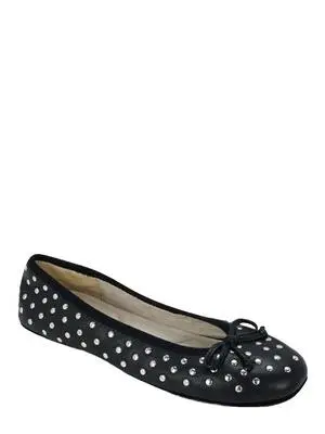 Yosi Samra Stella Studded Ballet Flat Black