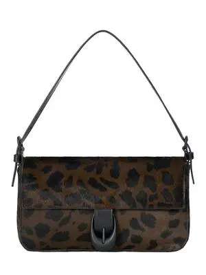 Staud Harlow Calf Hair Shoulder Bag - Leopard Print Calf Hair
