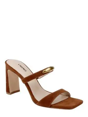 L'Agence Catriona Block Heel Sandals - Buckskin Suede