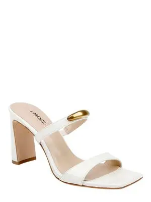 L'Agence Catriona Block Heel Sandals - Pearl