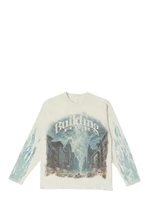 BLDG4 Lit Long Sleeve Knit Tee Shirt - Antique White