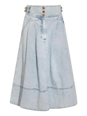 Zimmermann Denim Maxi Skirt - Sky Blue