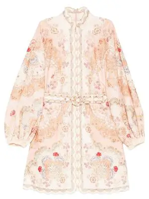Zimmermann Daylight Linen Mini Dress - Beige