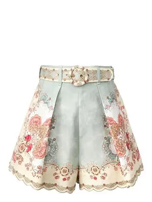 Zimmermann Daylight Linen Shorts - Sky Blue