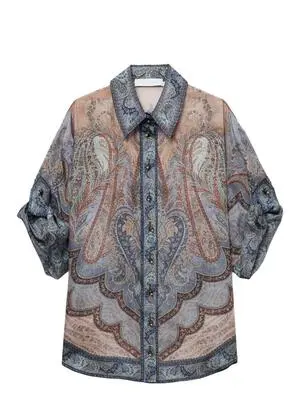 Zimmermann Wanderlust Silk Shirt - Blue