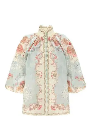 Zimmermann Daylight Printed Blouse Sky Blue