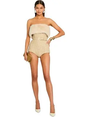 Retrofete Concetta Tweed Romper - Sand