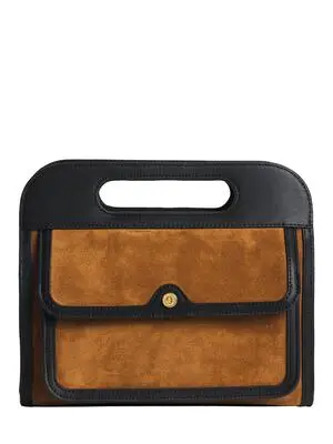 HARRODS Leather-Trim Top-Handle Bag