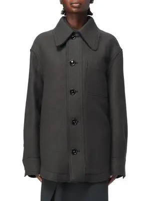 AMI Paris Buttoned Coat - Grey