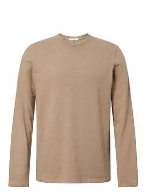 THE ROW Leon Long-sleeve Cotton Top - Sepia