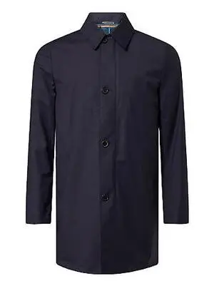 Paul Smith Classic-collar Long-sleeve Wool Coat - Navy