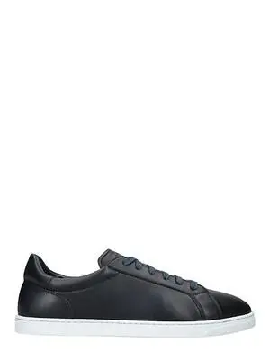 Magnanni Stretch-lace Leather Trainers - Navy