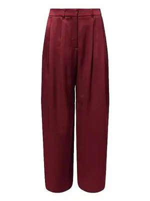 ME+EM Straight-leg Woven Trousers - Deep Ruby Red