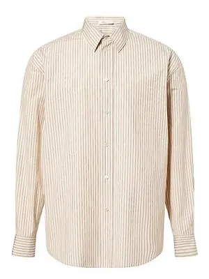 THE ROW Granada Striped Cotton Shirt - Ivory/beige