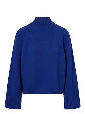 ME+EM High-neck Relaxed-fit Wool And Cashmere Jumper - Jewel Blue