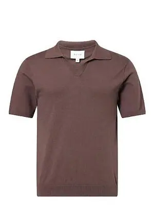 RAITH Privia Short-sleeve Knitted Polo Top - Mocha