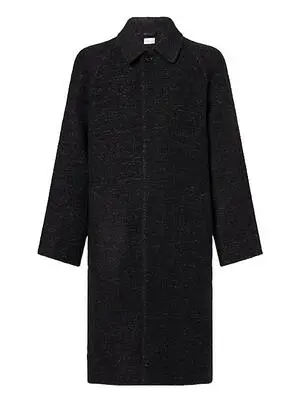 THE ROW Classic-collar Cashmere Coat - Black W/ White