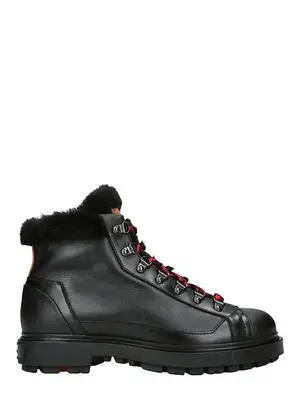 Santoni Saint Moritz Leather Hiking Boots - Black