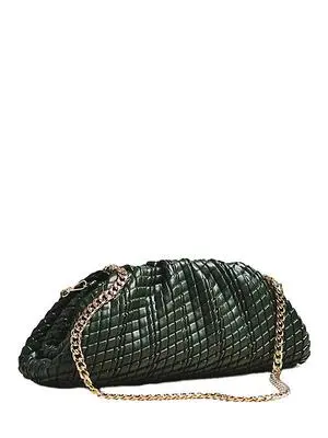 URBAN EXPRESSIONS Oversized Woven Clutch Dark Green