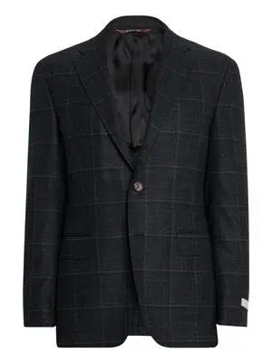 Canali Plaid Wool Sport Coat - Beige