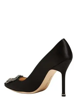Manolo Blahnik Hangisi 105mm Satin Pumps - Black