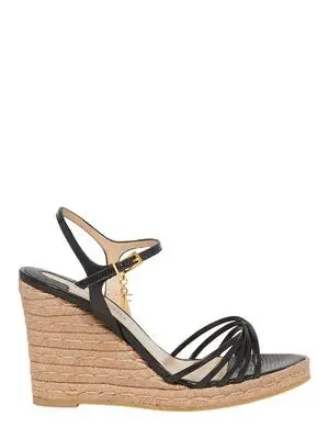 TOM FORD Cabana Lizard-embossed Wedge Espadrilles - Black