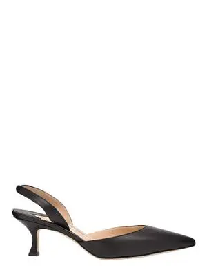 Manolo Blahnik Carolyne Leather Slingback Pumps - Black