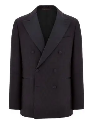 Canali Double-breasted Modern Fit Tuxedo Jacket In A Wool And Silk Blend - Black