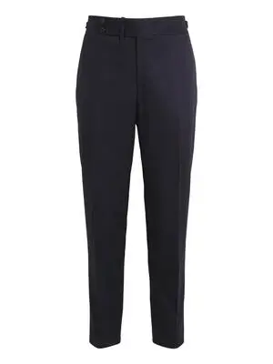 Isaia Wool-blend Casalnuovo Trousers - Blue
