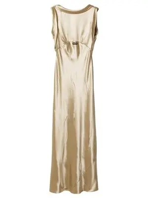 Miu Miu Satin Draped Maxi Dress - Neutral