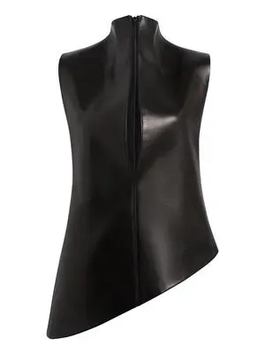 Khaite Von Leather Top - Black