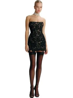MILLA Fitted Lace Mini Dress - Black
