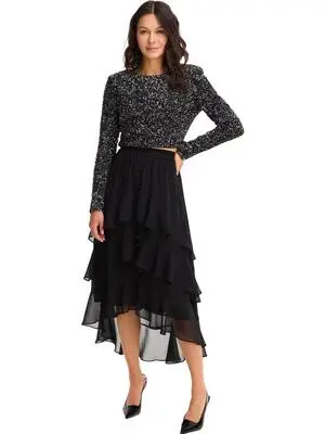 Allison Ella Midi Skirt - Black