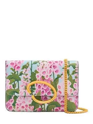 Oscar De La Renta Foxglove Printed Pochette - Natural