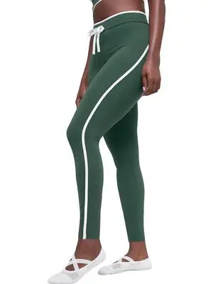 Alo Yoga Airbrush High-waist Race Pace 7/8 Legging - Clover Green/white