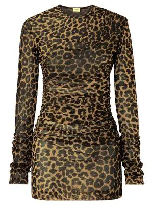Saint Laurent SAINT LAURENT Leopard-Print Mini Dress Leopard Print