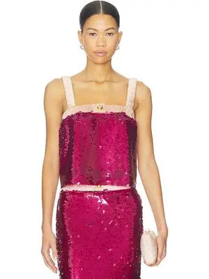 MAUDE CLUB Beverly Top - Magenta Sequin
