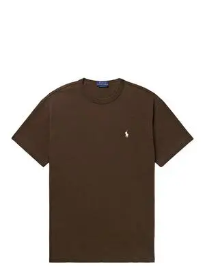 Polo Ralph Lauren Logo-embroidered Cotton-jersey T-shirt - Brown