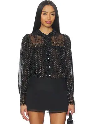 Sea Melody Polka Dot Top - Black