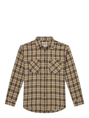 Nudie Jeans Julian Checked Cotton And Linen-blend Shirt - Brown