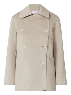 Max Mara Double-breasted Cashmere Pea Coat - Sand